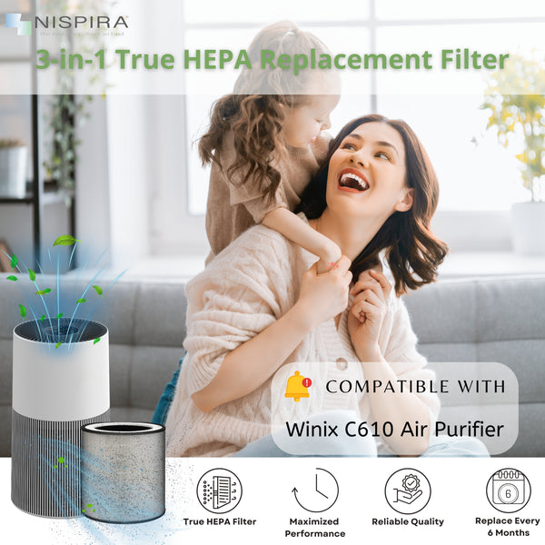 Nispira C610 Filter Z True HEPA Replacement Filter Compatible with Win