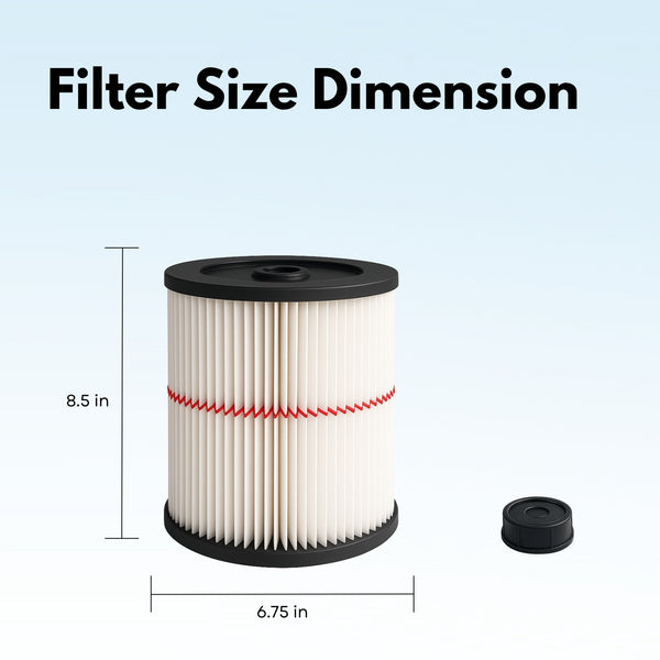 Nispira HEPA Filter for Craftsman Red Stripe Shop Vacuum Wet/Dry 17816