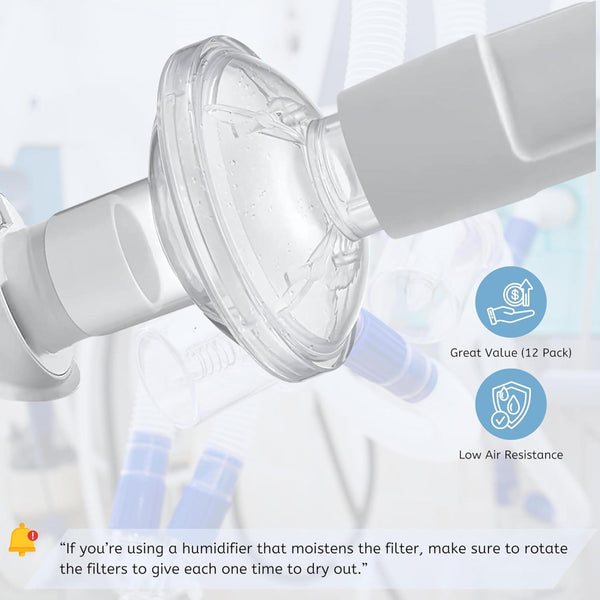 Nispira CPAP Bacteria Inline Filter for BiPAP CPAP Machines Outlet 25