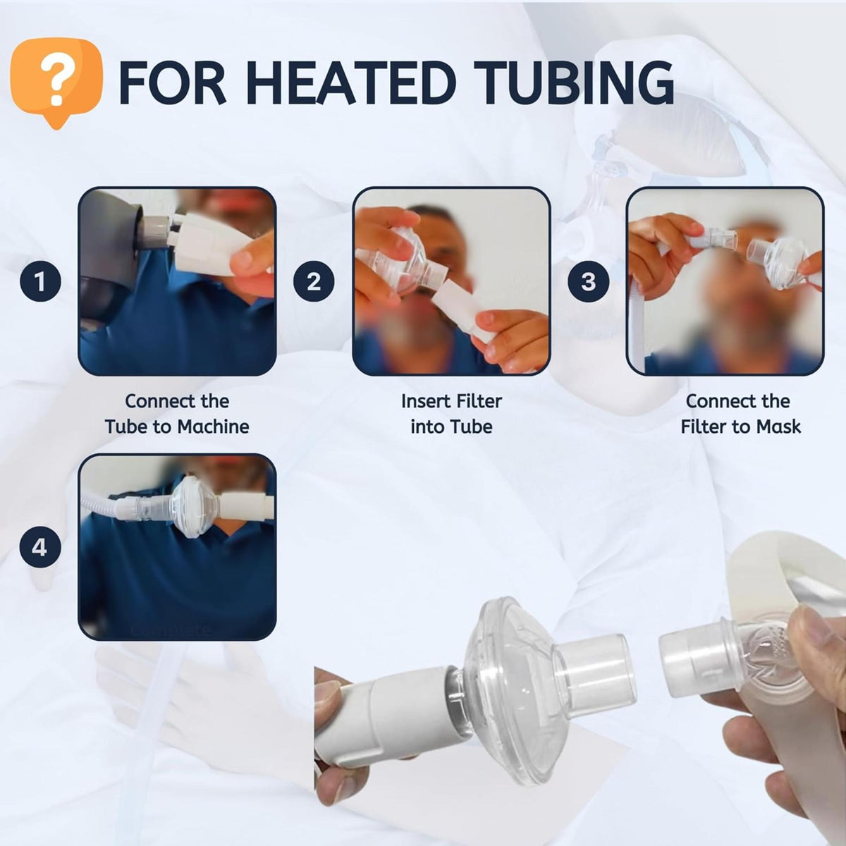 Nispira CPAP Bacteria Inline Filter for BiPAP CPAP Machines Outlet 25